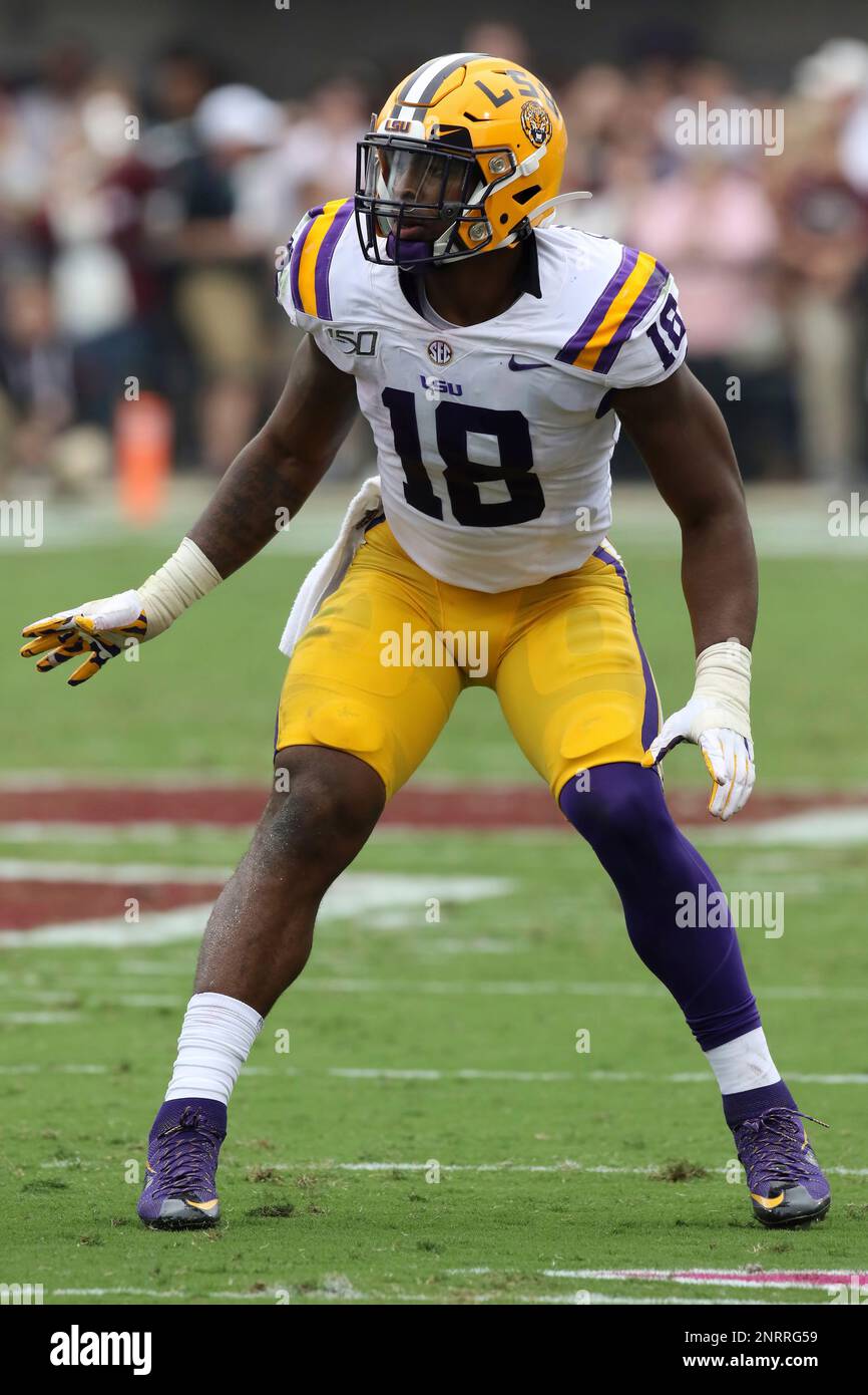 STARKVILLE, MS - OCTOBER 19: LSU Tigers linebacker K'Lavon Chaisson (18 ...