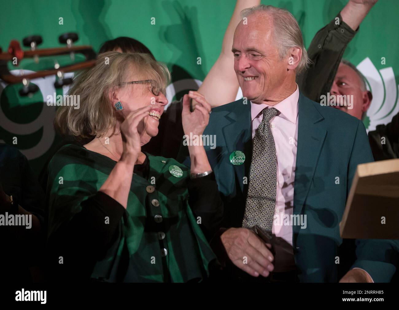 Green Party Leader Elizabeth May, left, and her husband John Kidder ...