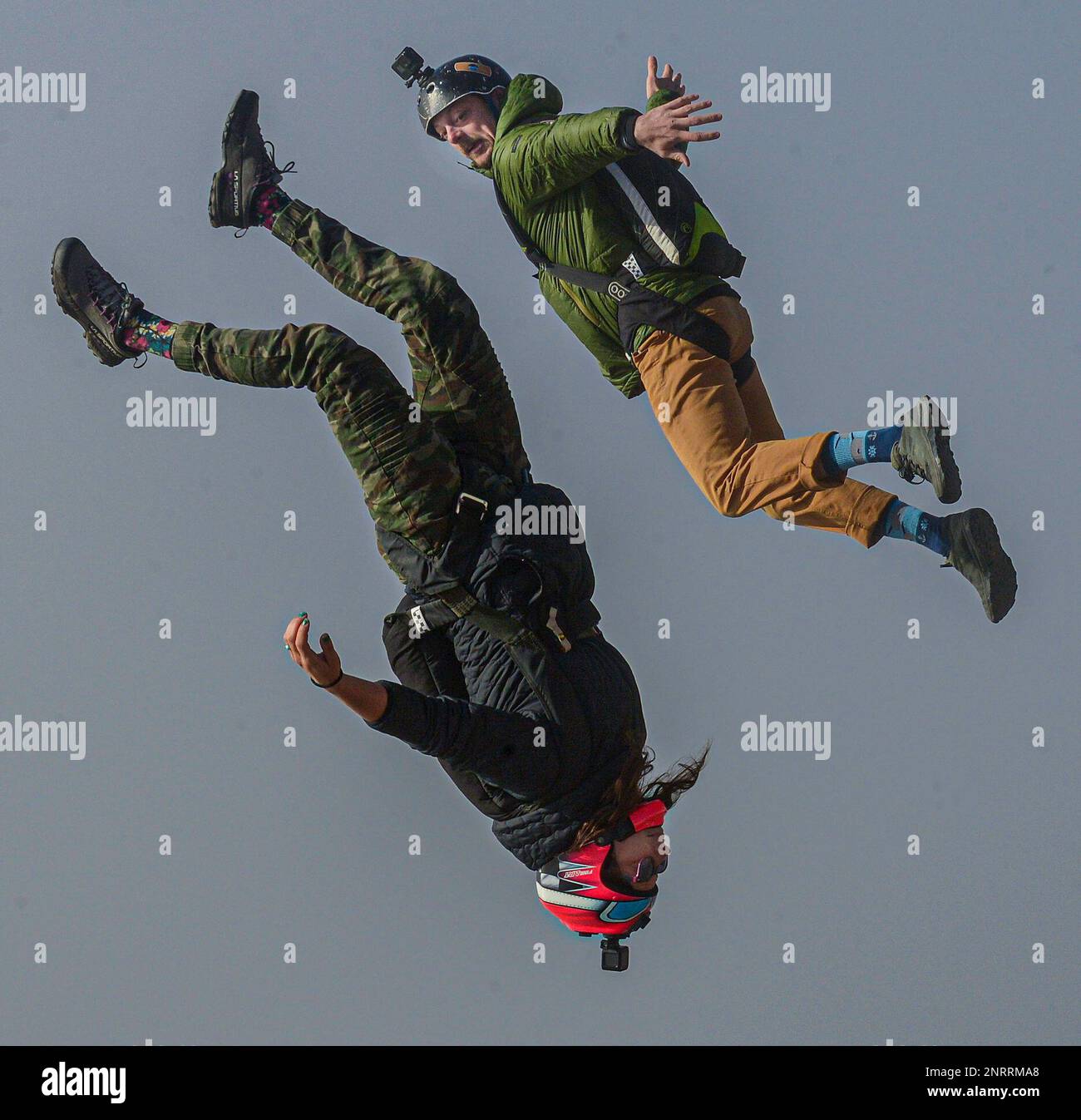 A pair of base jumpers take the plunge off the New River Gorge Bridge ...