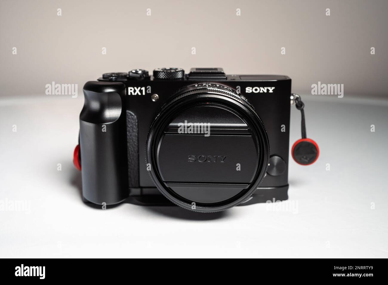 London, UK - 2023.02.13: Detailed close up shot of rare Sony RX1 R ...