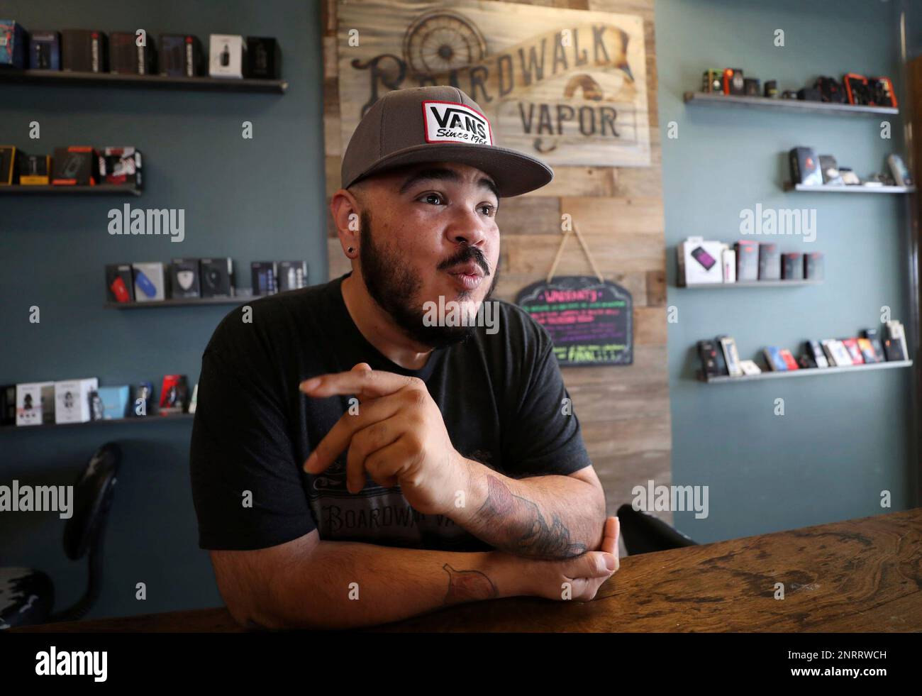 In this Tuesday, Oct. 15, 2019 photo, Alex Rangel talks about the ...