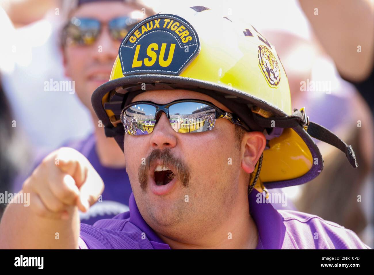 BATON ROUGE, LA - OCTOBER 05: An LSU Tigers fan during the game between ...