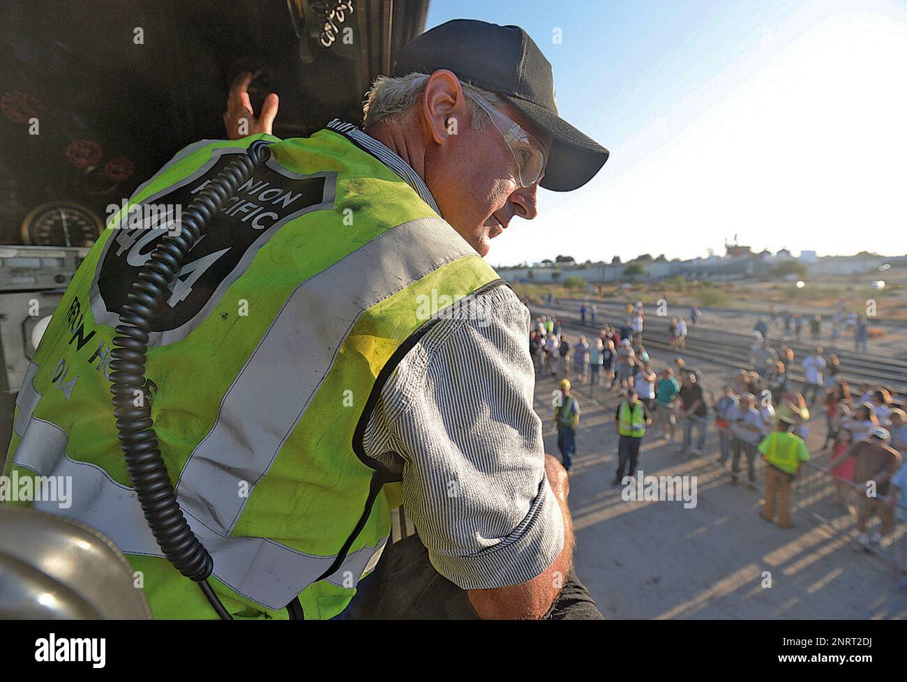 Engineer Ed Dickens prepares to move Union Pacific Big Boy locomotive ...