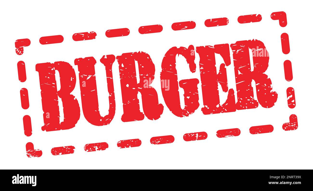 BURGER text written on red dash stamp sign Stock Photo - Alamy