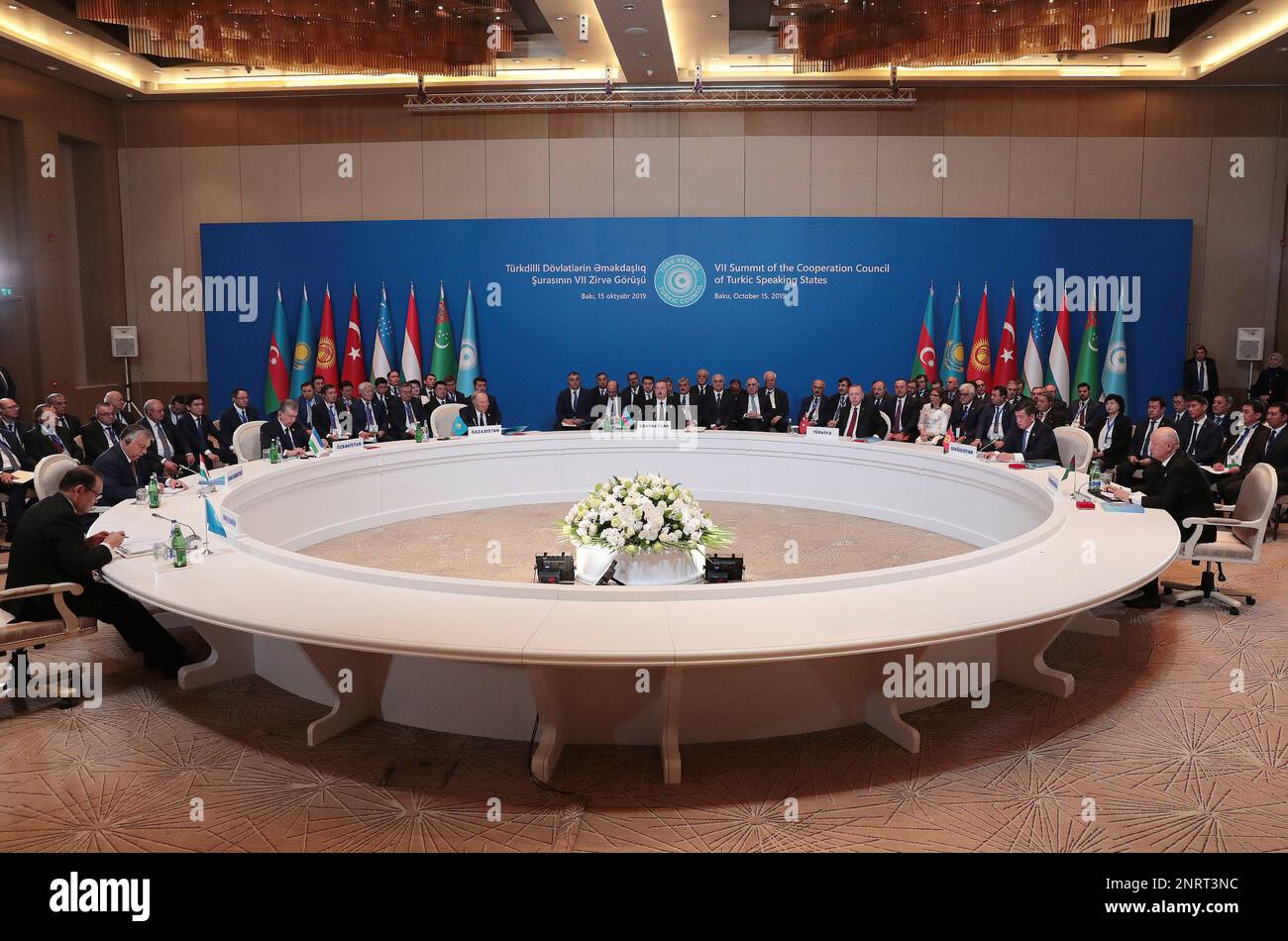 The leaders attending VII Summit of The Cooperation Council of Turkic ...