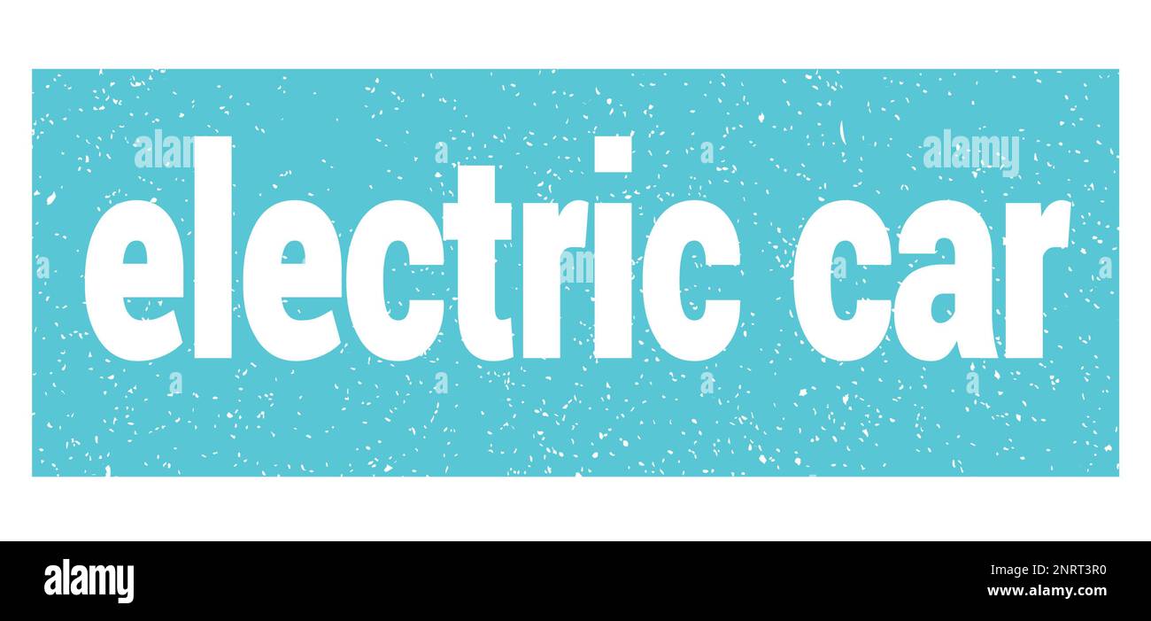 electric car text written on blue grungy stamp sign Stock Photo - Alamy