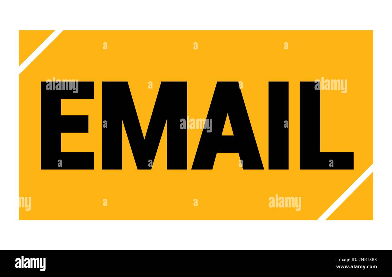 EMAIL text written on yellow-black rectangle stamp sign Stock Photo - Alamy