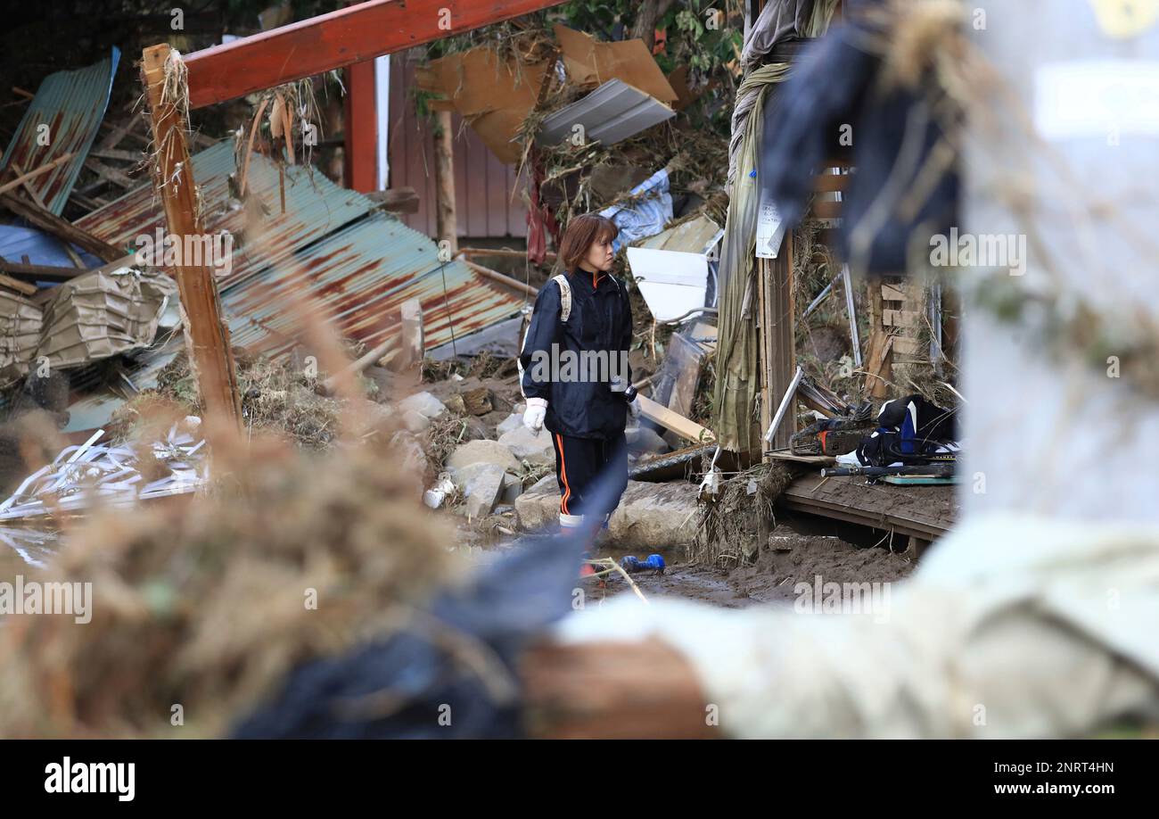 A photo shows a residential area where was flooded as the banks of ...