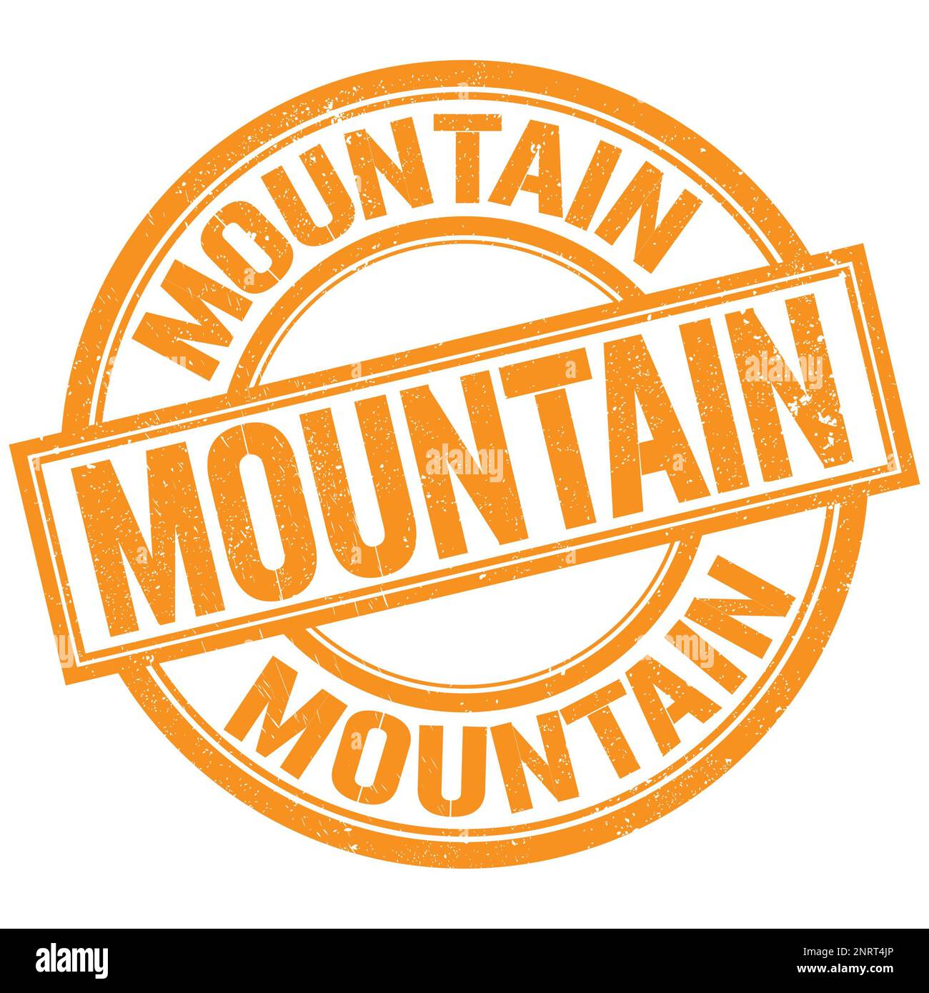 MOUNTAIN text written word on orange round stamp sign Stock Photo - Alamy