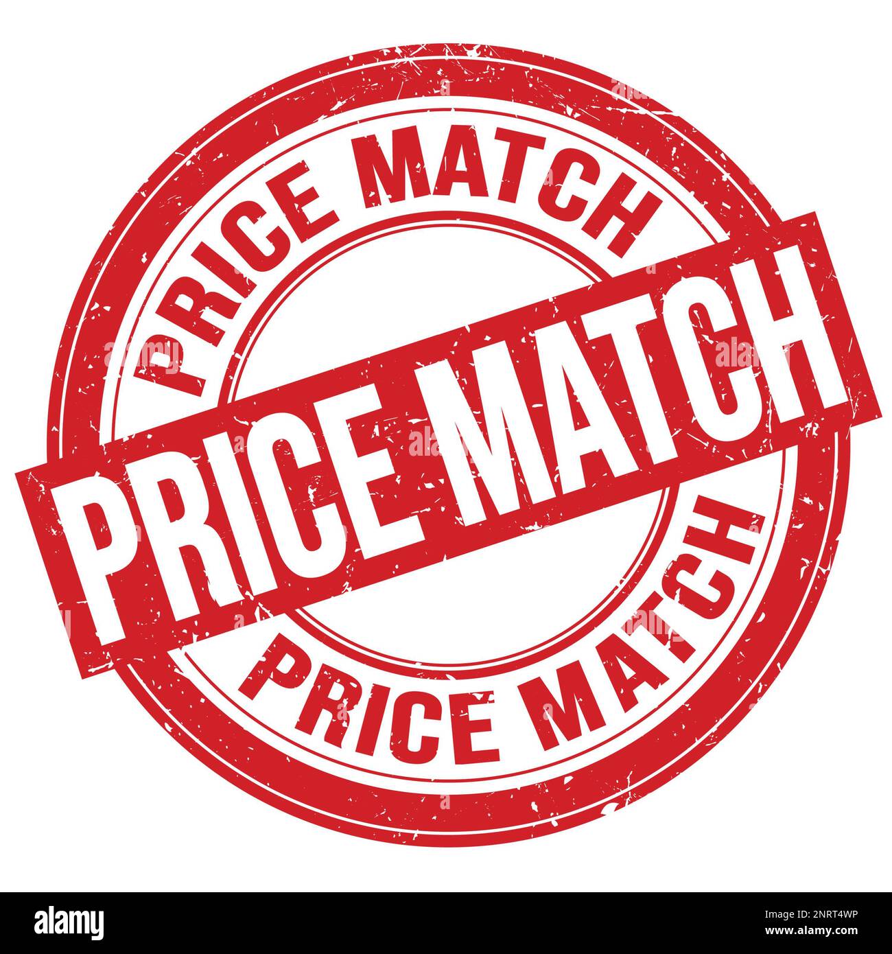 PRICE MATCH text written on red round grungy stamp sign Stock Photo - Alamy
