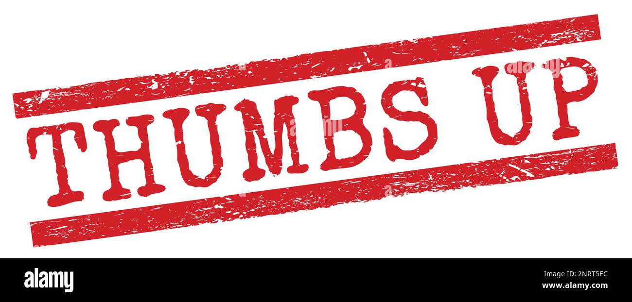 THUMBS UP text written on red grungy lines stamp sign Stock Photo - Alamy