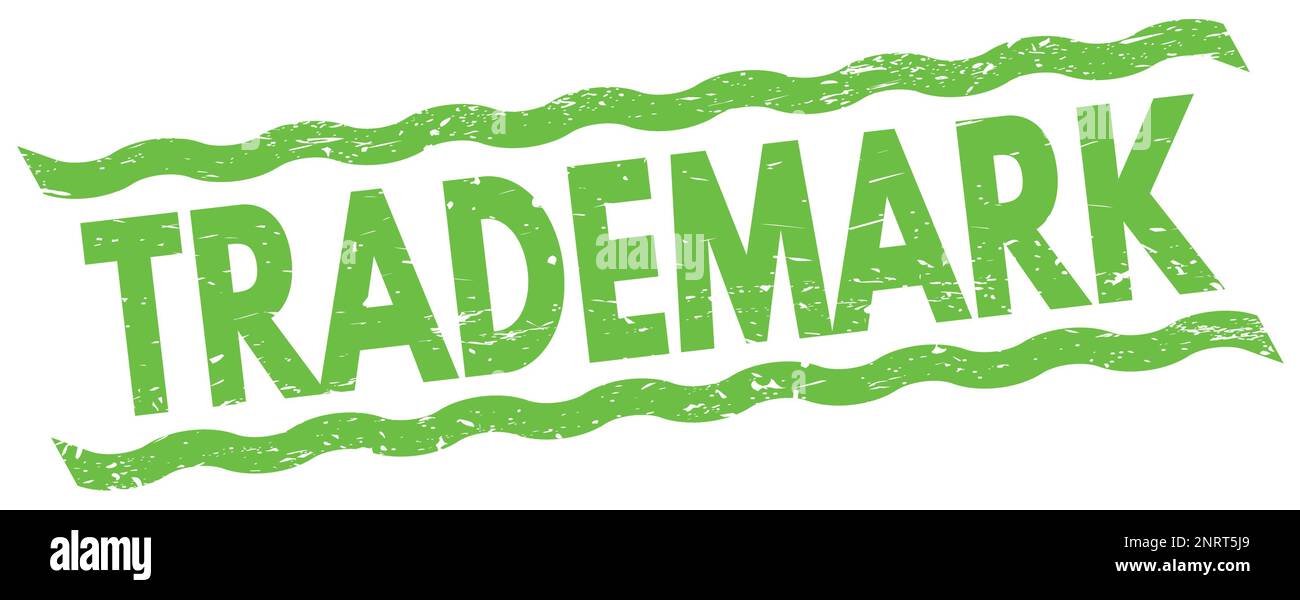 TRADEMARK text written on green lines stamp sign Stock Photo - Alamy