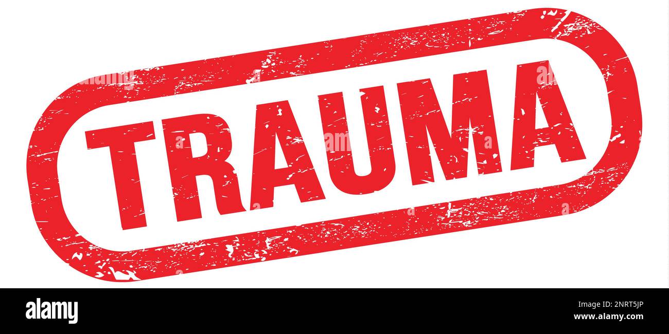 TRAUMA, text written on red rectangle stamp sign Stock Photo - Alamy