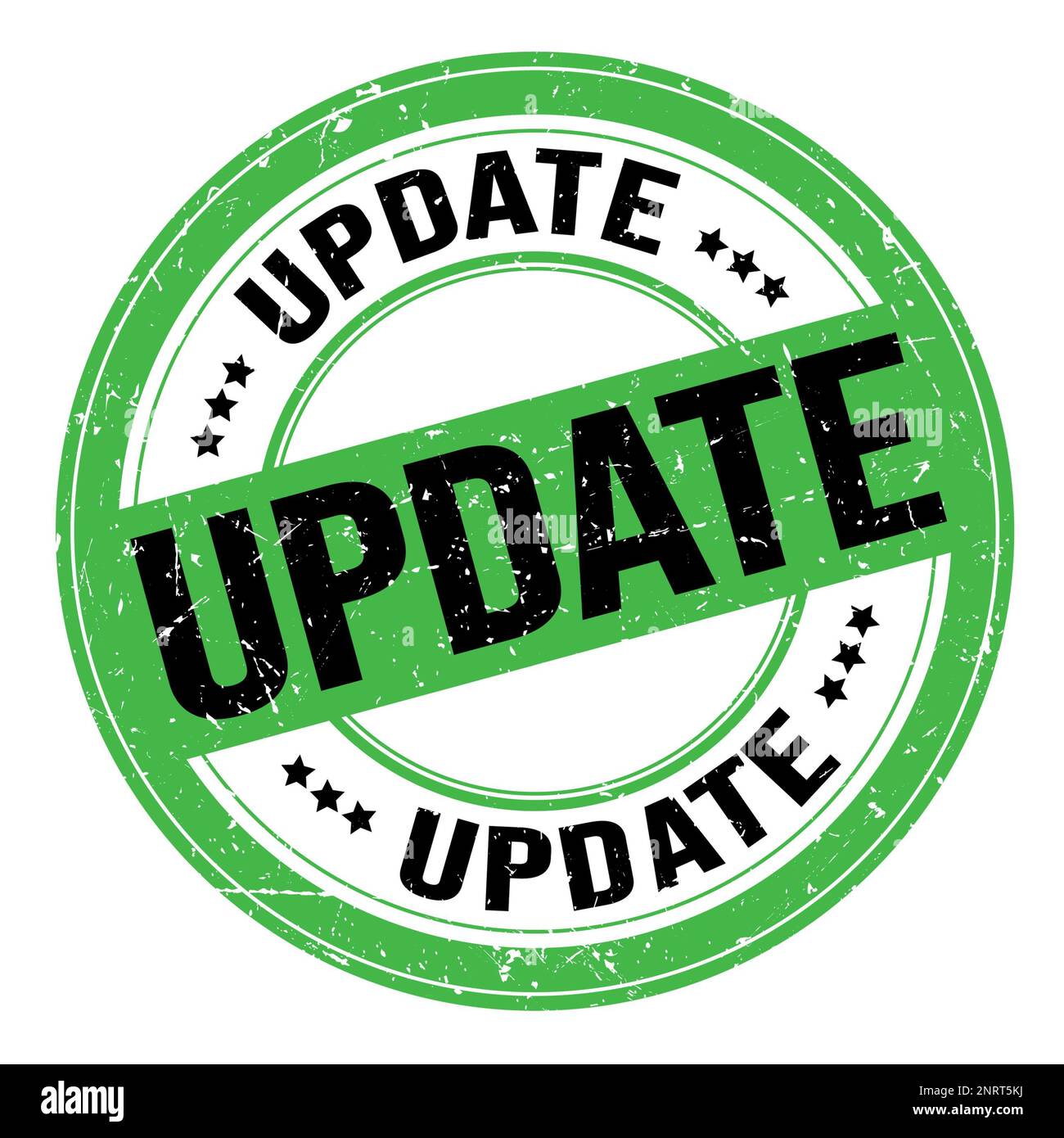 Update stamp sign round hi-res stock photography and images - Alamy