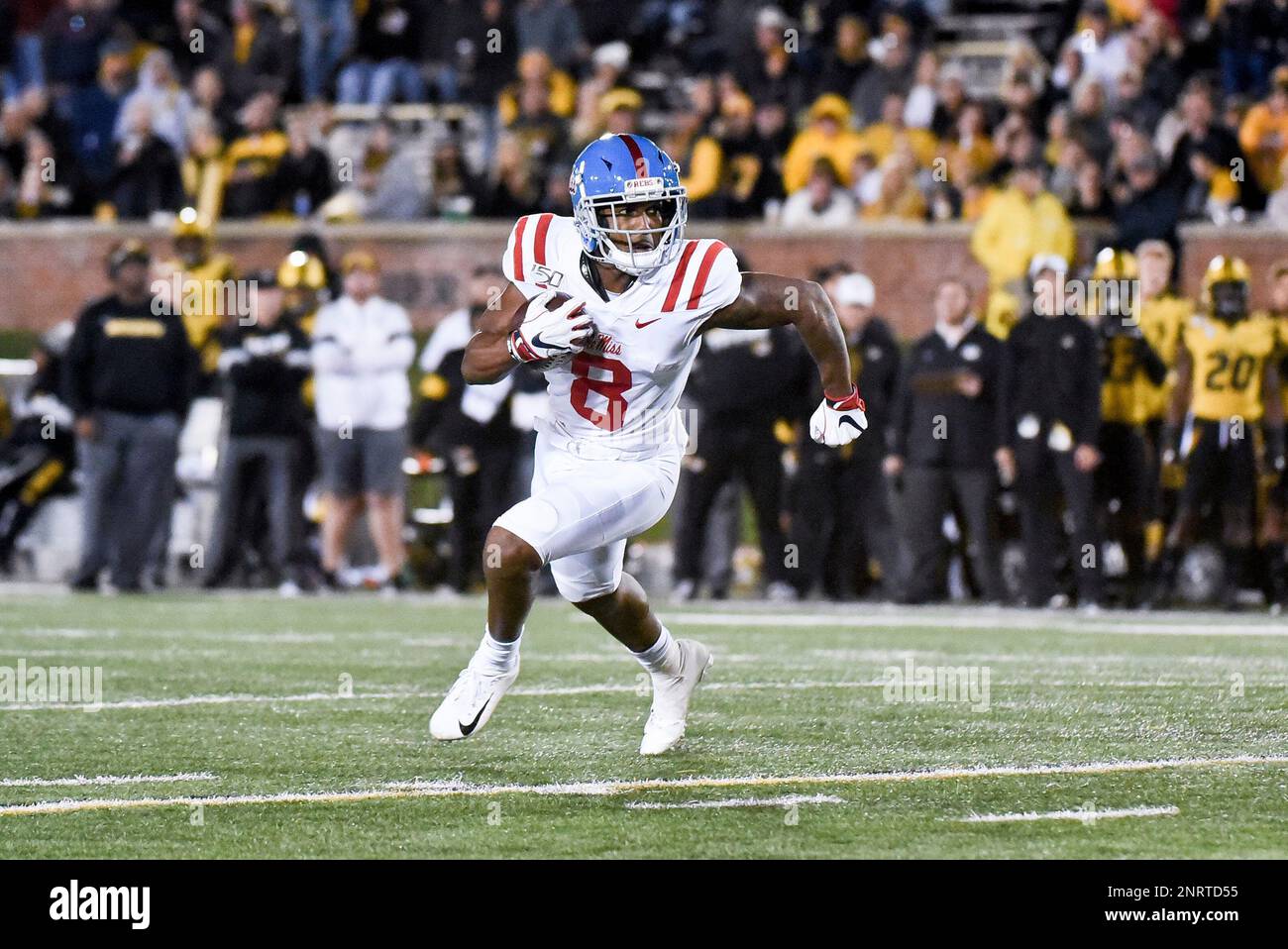 Oct 12, 2019: Mississippi Rebels wide receiver Elijah Moore (8) looks ...