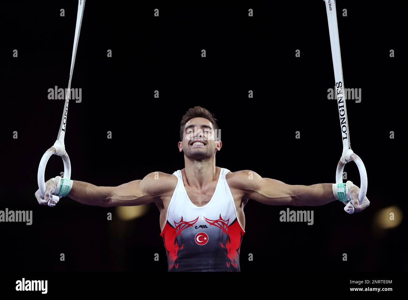 Ibrahim Colak of Turkey performs during final apparatus of men rings in ...