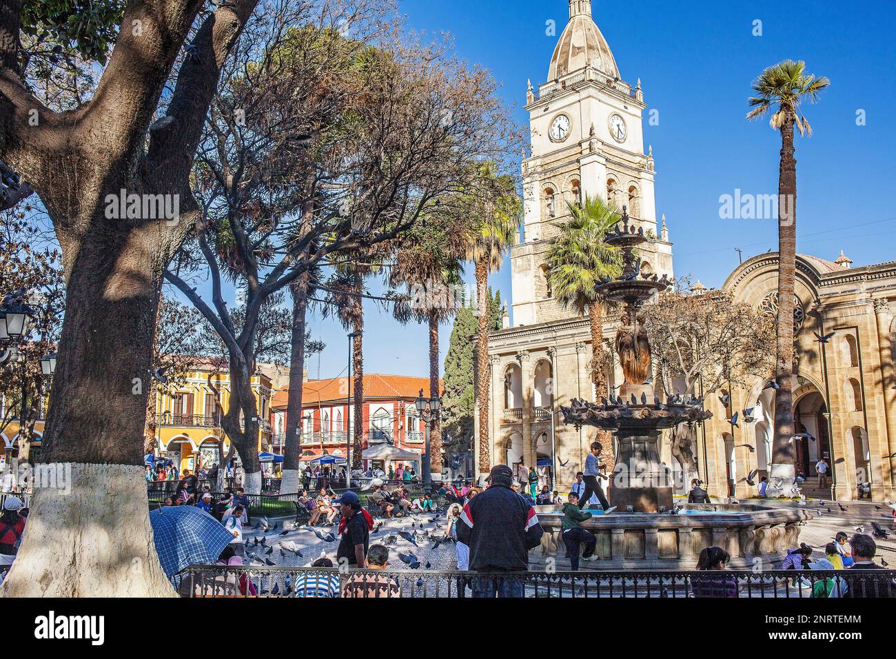 14 september square, and cathedral, Cochabamba, Bolivia Stock Photo - Alamy