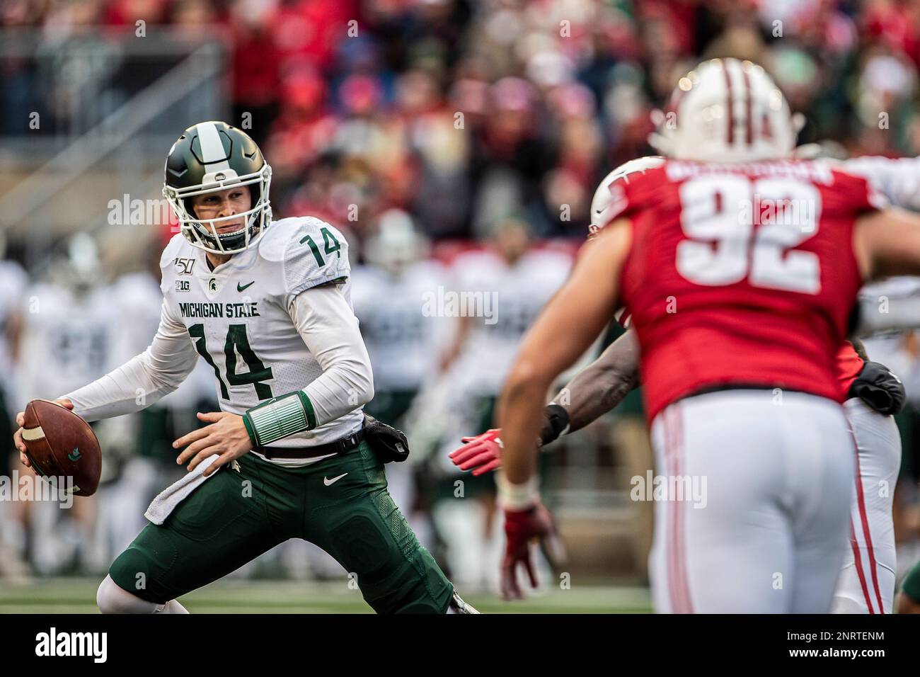 MADISON, WI - OCTOBER 12: Michigan State Spartans quarterback Brian ...