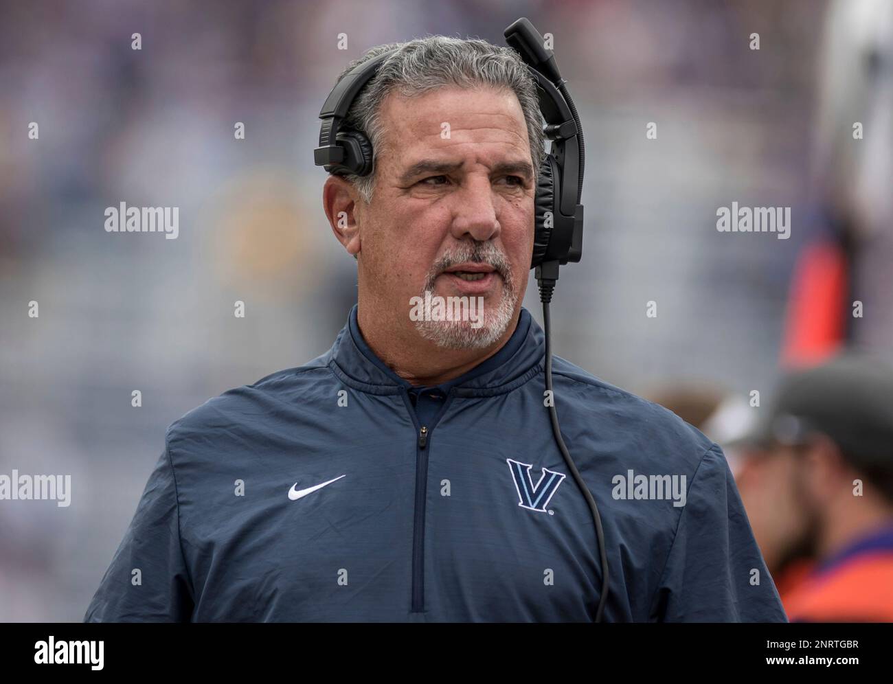 Villanova head coach Mark Ferrante talks with his assistants during the ...
