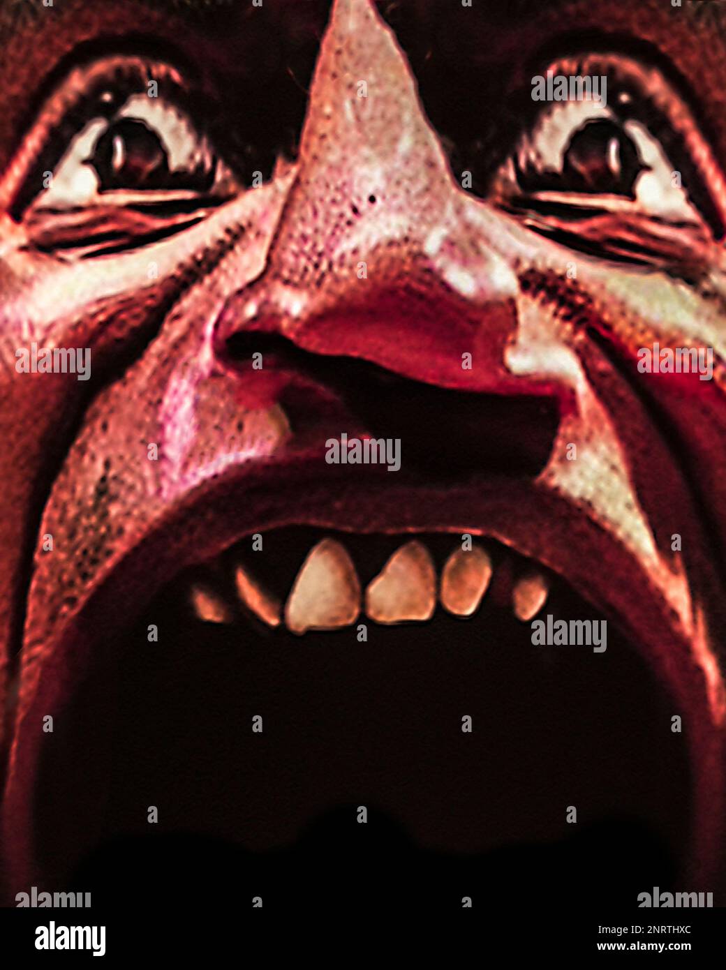 Scary man expression closeup portrait high contrast creepy illustration ...
