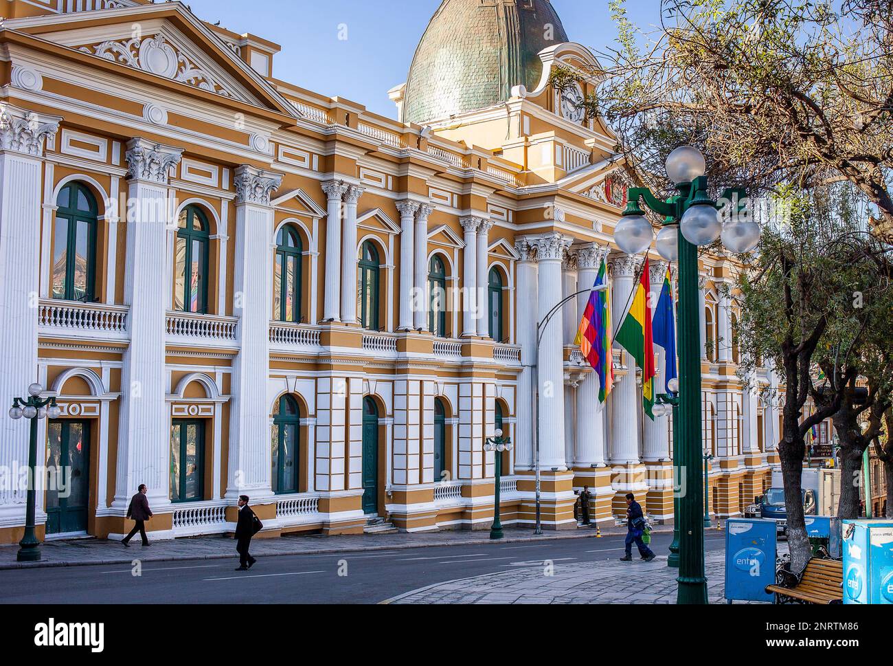 Murillo square with the Palacio legislativo, government Palace, in the ...