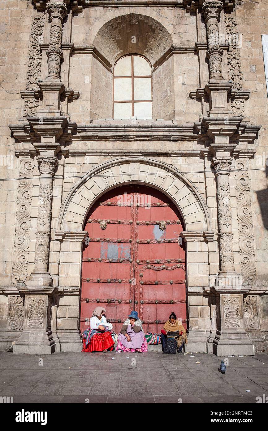 Main facade of San Francisco Church on the plaza of the same name ...