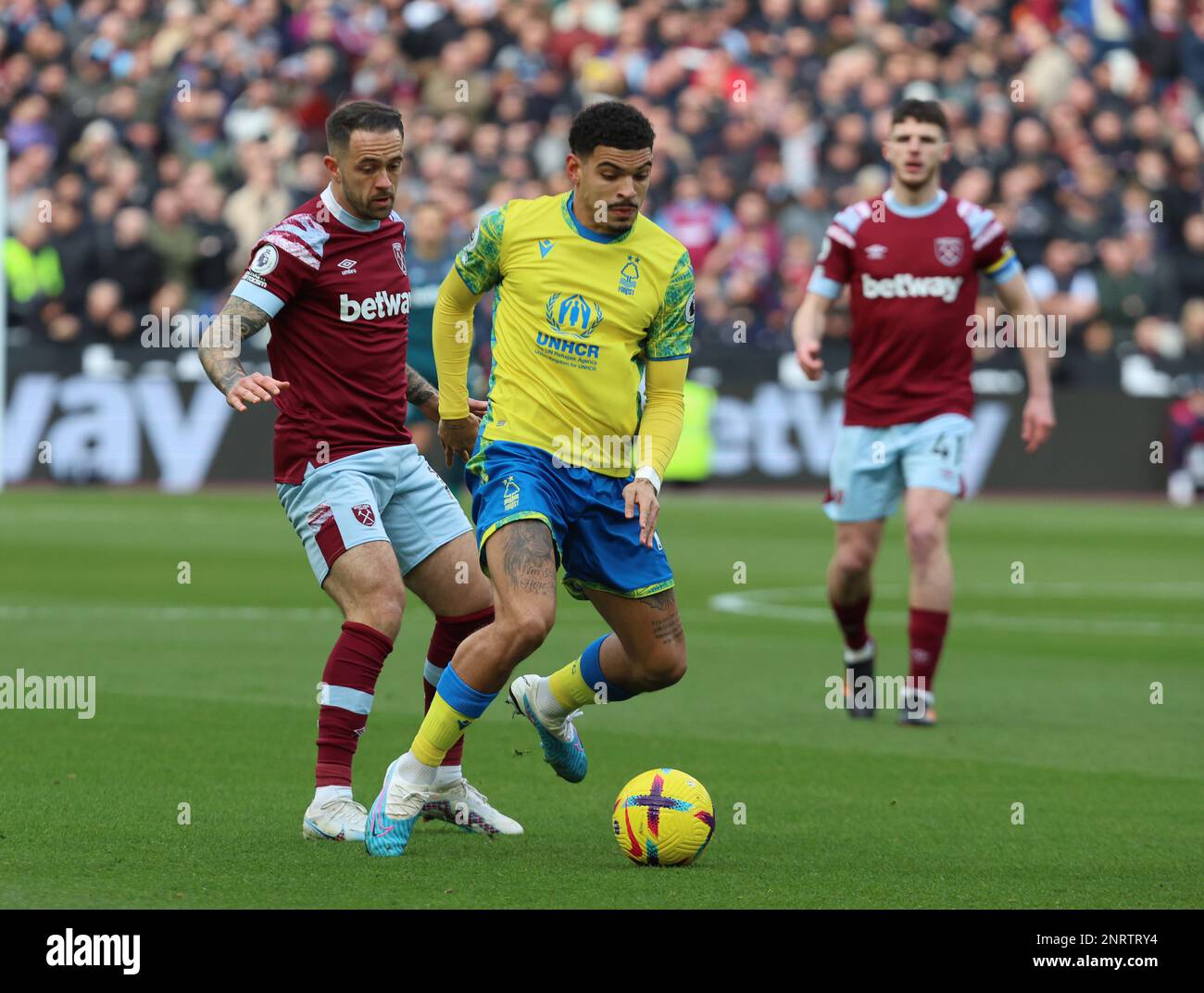 Morgan Gibbs-White of Nottingham Forest(Yellow Shirt) during the pre ...