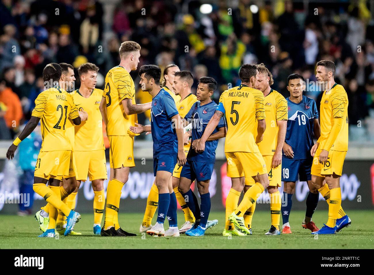CANBERRA, AUSTRALIA - OCTOBER 10: Australia celebrate the win after the ...