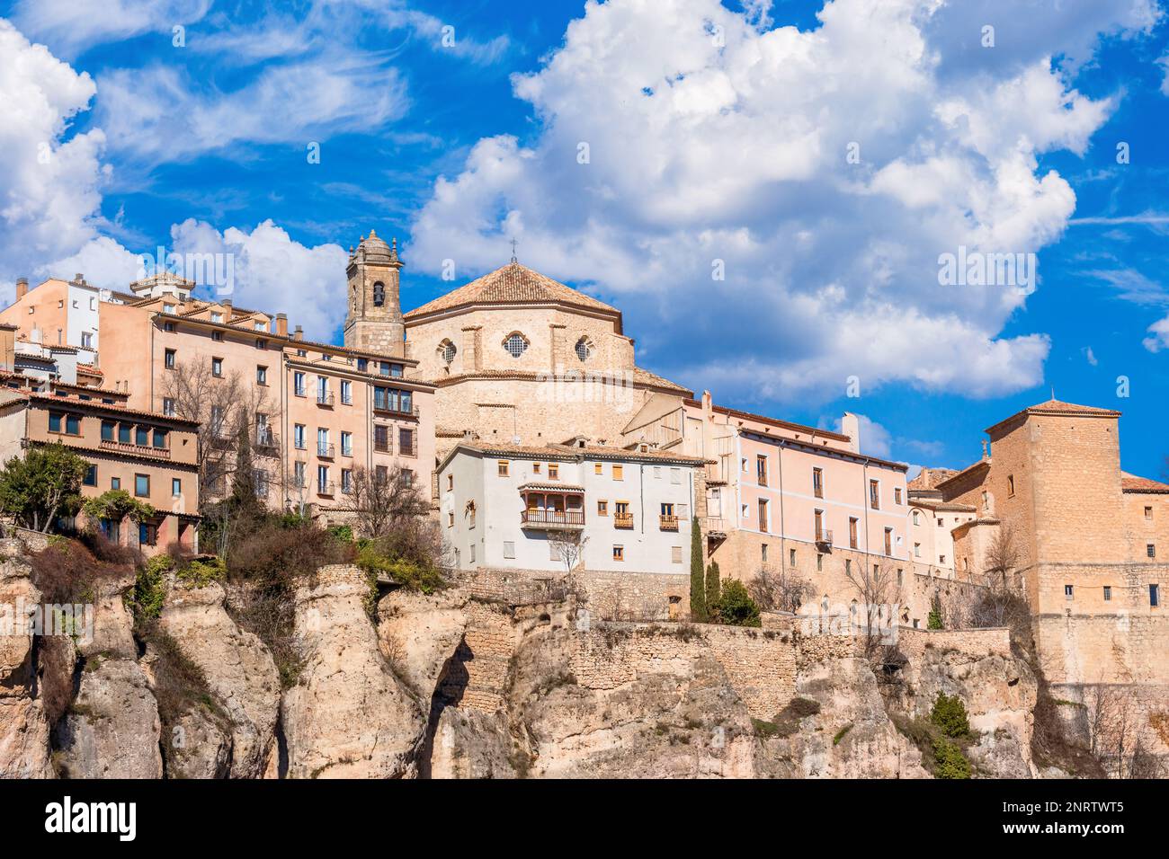 Cuenca city landscape abasing blue sky with some white clouds Stock ...
