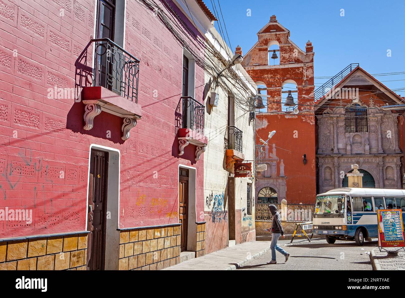 Calle Millares and Church of La Merced, Potosi, Bolivia Stock Photo - Alamy