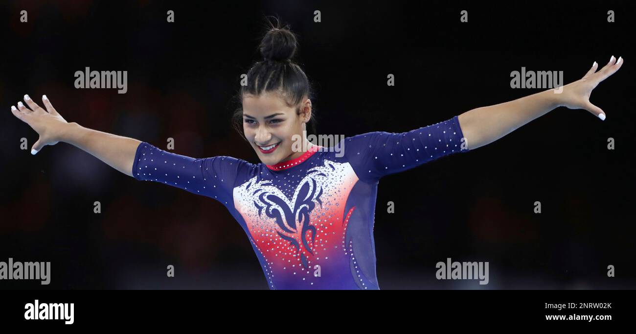 Marine Boyer of of France performs during team final women of Floor in ...