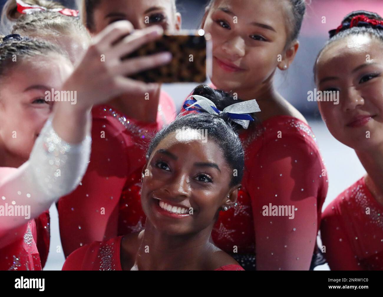 Members of U.S.A. celebrate after winning team final women in the World ...