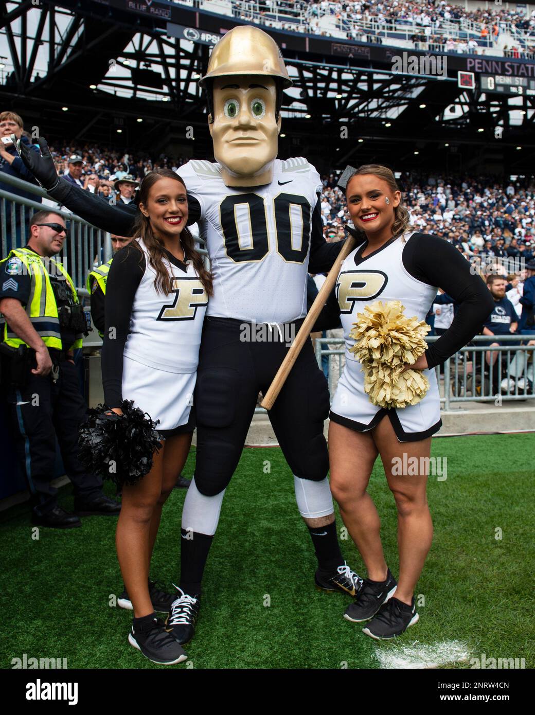 UNIVERSITY PARK, PA - OCTOBER 05: The Purdue Boilermaker Cheerleaders ...