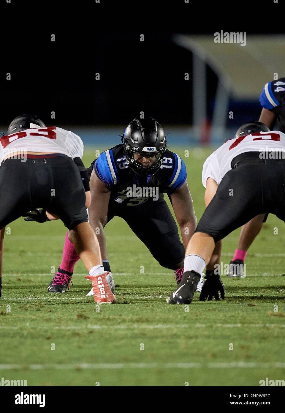 IMG Academy defensive lineman Demonte Capehart (19) during a game ...
