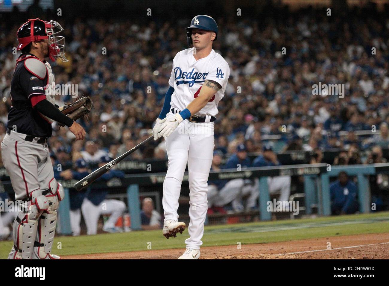 Los Angeles Dodgers second baseman Gavin Lux (48) at bat during a MLB ...