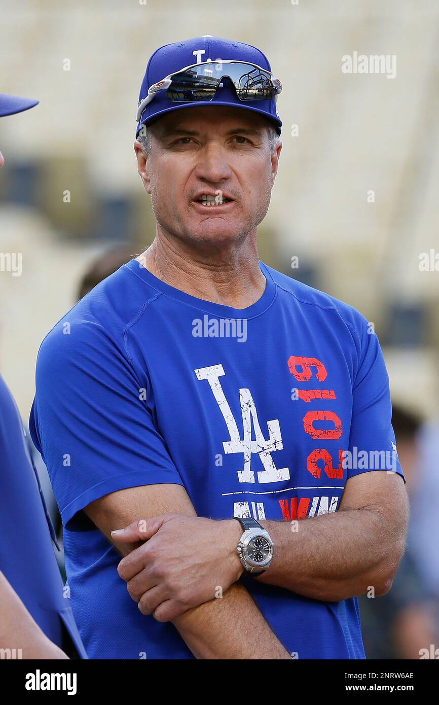 Los Angeles Dodgers coach Bob Geren (8) during a MLB playoff game ...