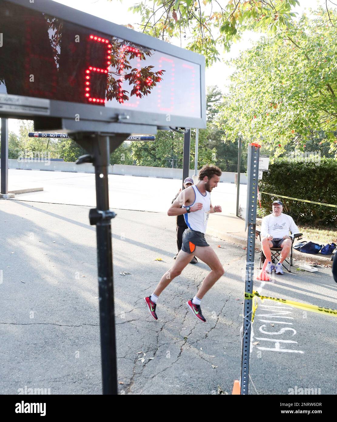 Runners begin crossing the finish line during the annual Bill Steers ...