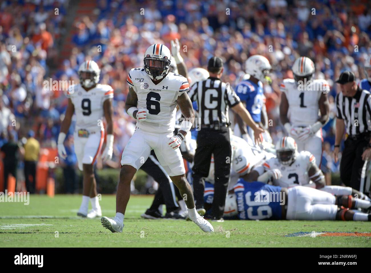 Auburn defensive back Christian Tutt (6) celebrates after a play during ...