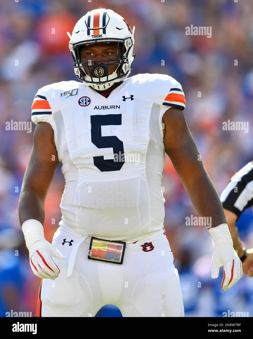 GAINESVILLE, FL - OCTOBER 05: Auburn defensive tackle Derrick Brown (5 ...