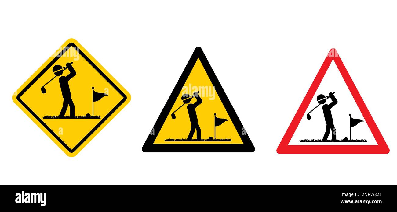 Stickman, stick figure man with golf stick. Golf player zone and golf ...