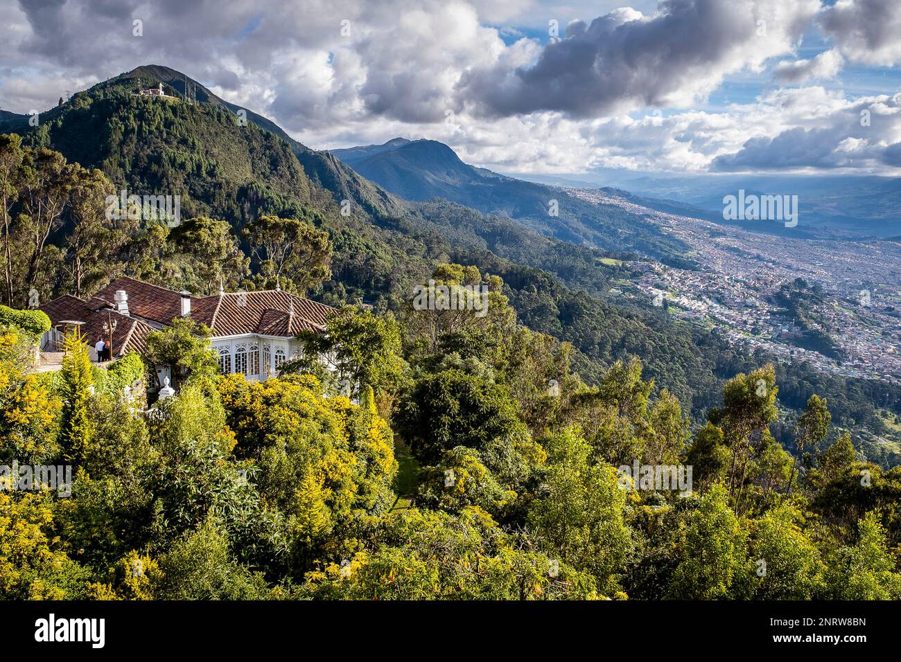 Skyline, from Montserrate hill or cerro de Montserrate, Bogota ...