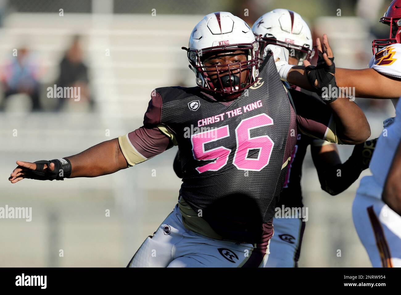 Christ the King's Zephron Lester #56 in action against Cardinal Hayes ...