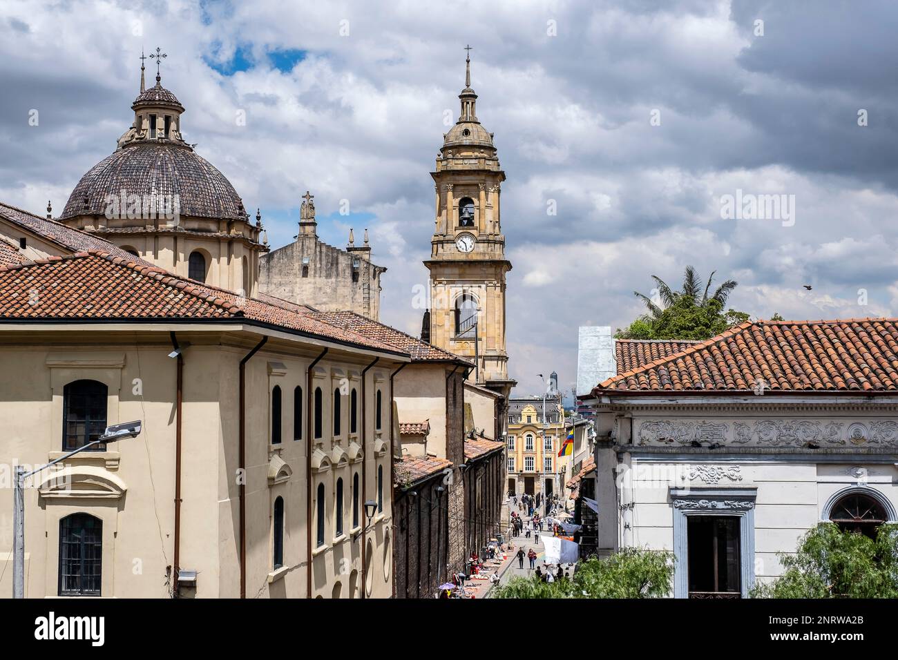 Calle 11 or 11 Street, in background Catedral Primada or cathedral ...