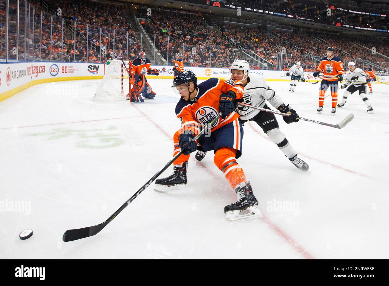 Los Angeles Kings ' Blake Lizotte (46) and Edmonton Oilers' Matt ...