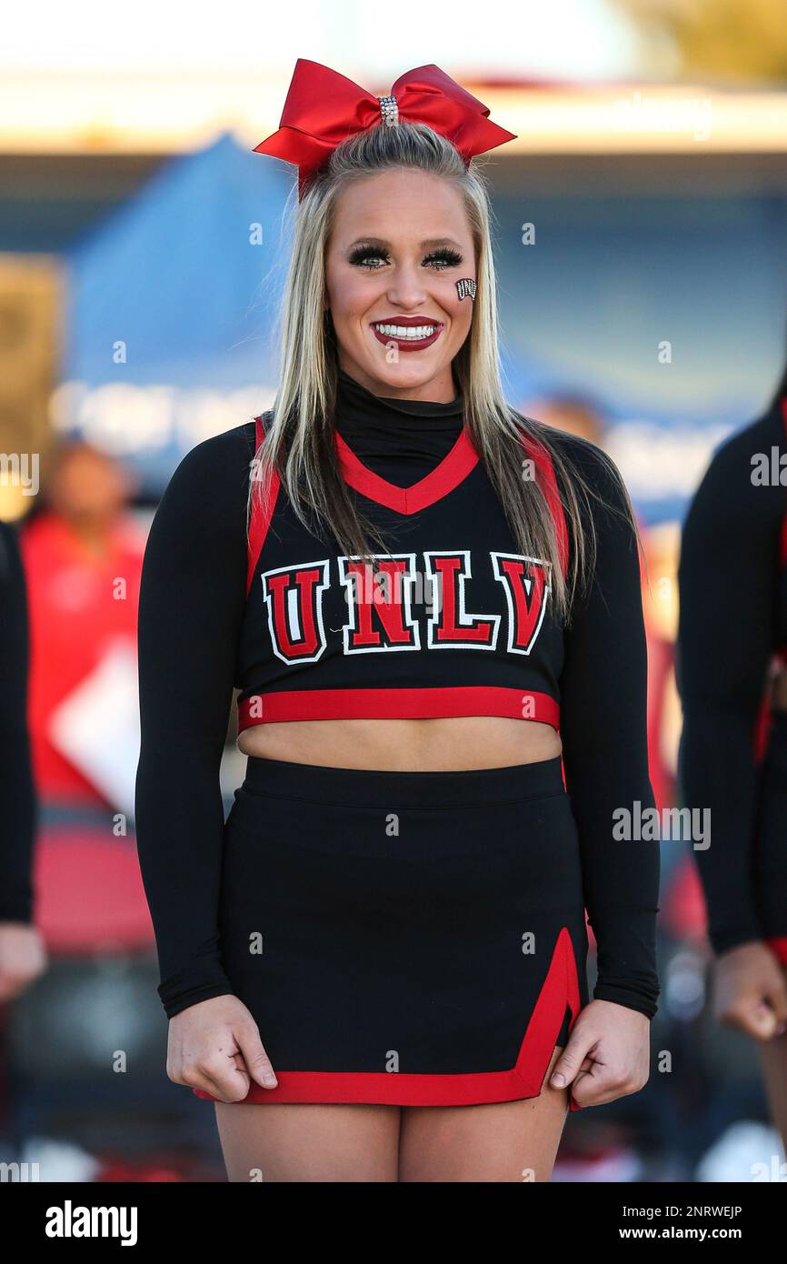 October 5, 2019: A member of the cheer team smiles at the crowd during ...