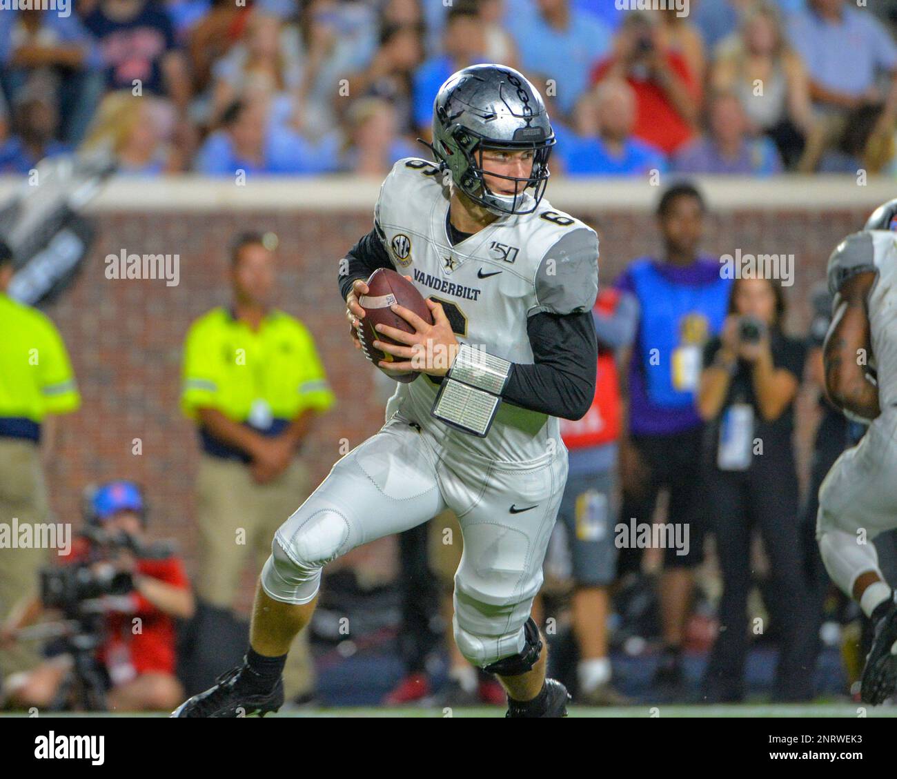 October 05, 2019: Vanderbilt quarterback, Riley Neal (6), scrambles out ...