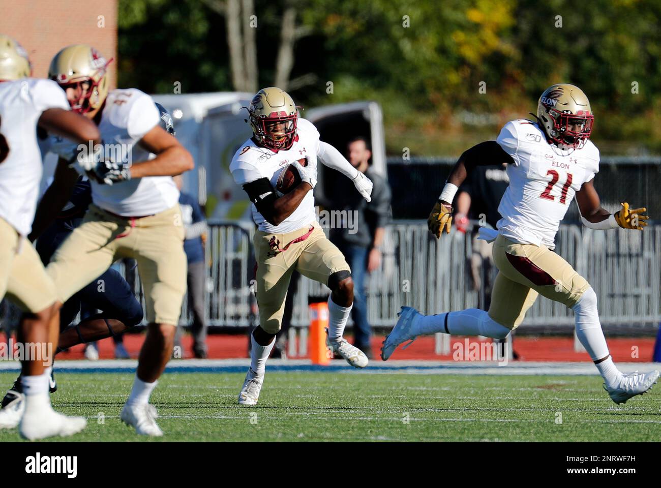 DURHAM, NH - OCTOBER 05: Elon Phoenix defensive back Shamari Wingard (9 ...