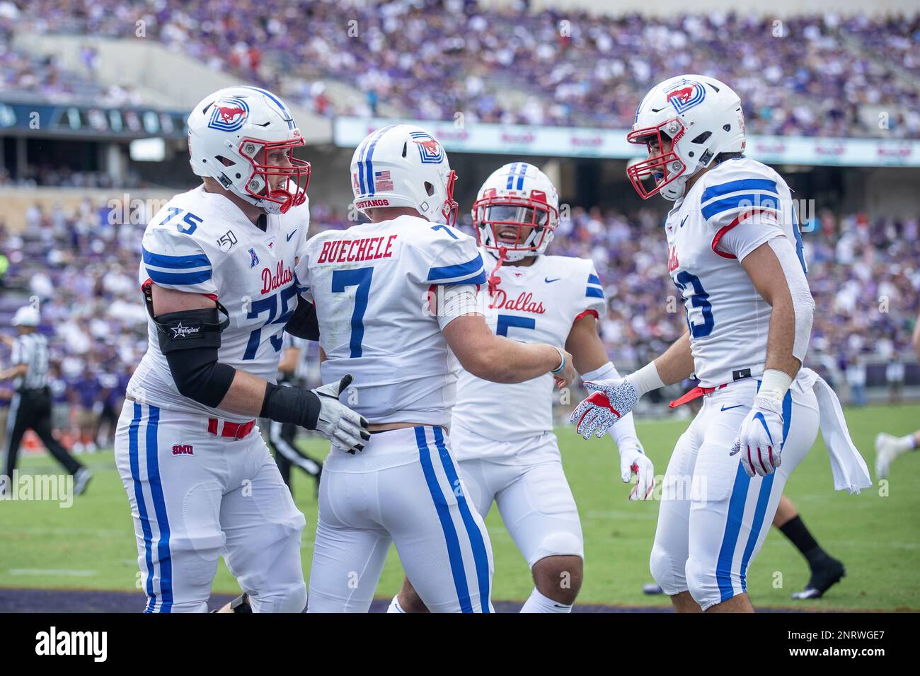 FORT WORTH, TX - SEPTEMBER 21: SMU Mustangs quarterback Shane Buechele ...