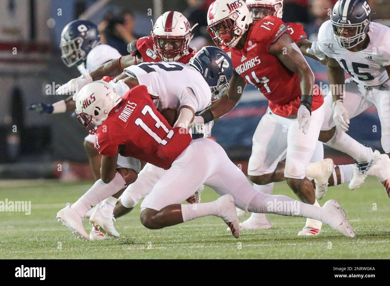 MOBILE, AL - OCTOBER 03: South Alabama Jaguars safety DJ Daniels (13 ...