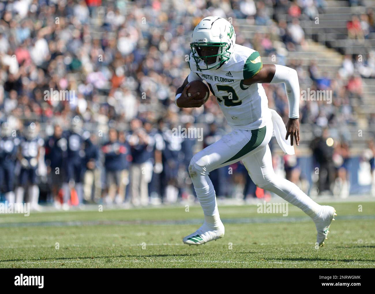 EAST HARTFORD, CT - OCTOBER 05: USF Bulls quarterback Jordan McCloud ...